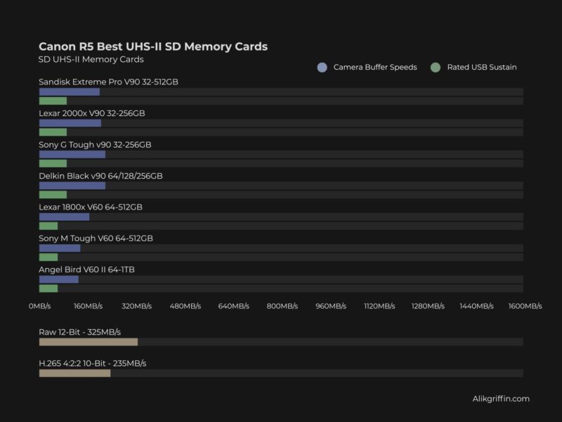 Best Memory Cards Canon R5 - Real Benchmarks | Alik Griffin